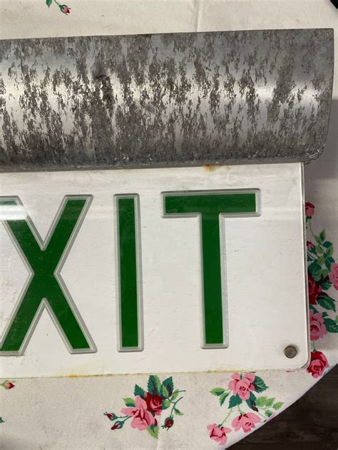 Vintage Exit Sign Vintage Green And Plexiglass Exit Sign Etsy
