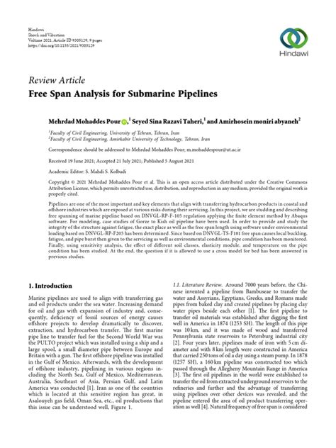 2free Span Analysis For Submarine Pipelines Pdf Opec Fatigue