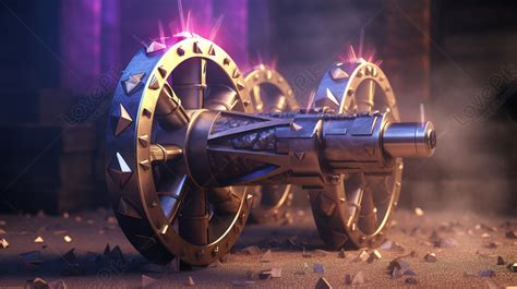 Ethereum Siege Weapon Render 최고의 공격과 방어를 위해 대포 바퀴가 장착된 암호화 전쟁을 위한 혁신적인