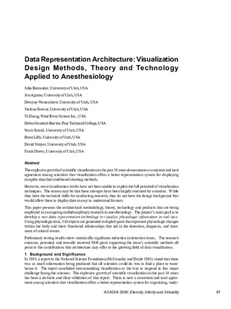Pdf Data Representation Architecture Visualization Design Methods Theory And Technology