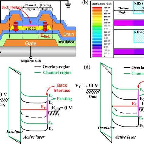 A A Cross Sectional Field Distribution Of A Igzo Tfts Under Nbs B Download Scientific