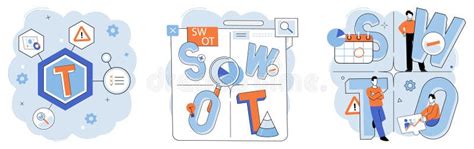 Swot Analysis Success Is Achieved Through Strategic Planning And Execution Stock Vector