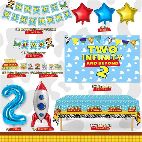 Two Infinity And Beyond Birthday Decorations 105 Pcs