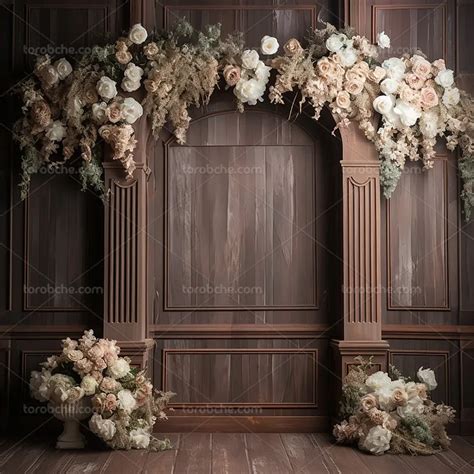 بک دراپ عکاسی عروس با گل گرافیک با طعم تربچه