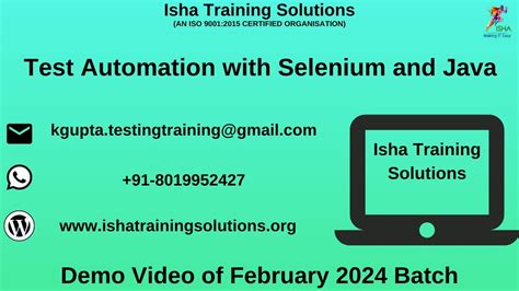 Selenium And Java Demo Video On 19th Feb 2024callwhatsapp Us On 91