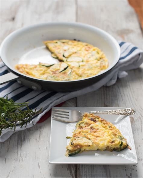 Easy Zucchini Frittata Recipe With Rosemary And Fontina Cheese