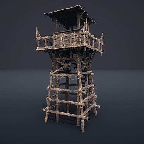 3d Scout Watchtower Tower Fort Fortress Castle Walls Aaa Nextgen