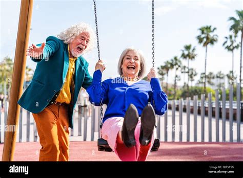 Senior Couple Of Old People Dating Outdoors Married Elderly Man And