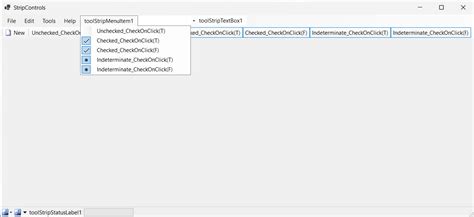 Add Checkable Toolstrip Menu Items And Buttons To Test Applications Issue Dotnet