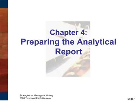 Ppt Chapter 4 Preparing The Analytical Report Powerpoint