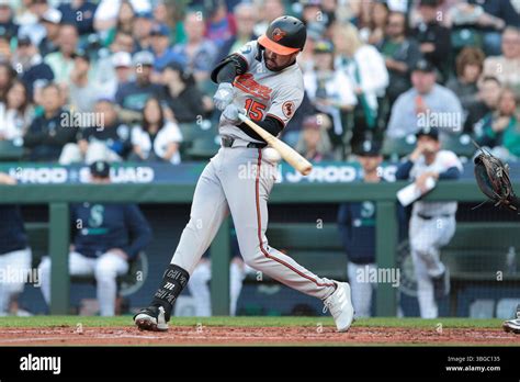 Baltimore Orioles Dylan Carlson Gets A Hit Off Seattle Mariners Starting Pitcher Emerson