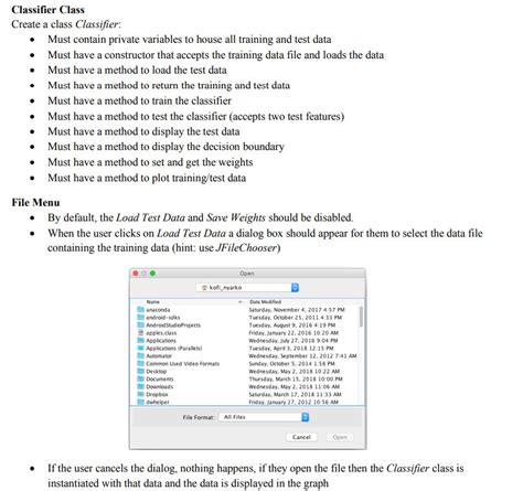 Solved Classifier Class Create A Class Classifier Must