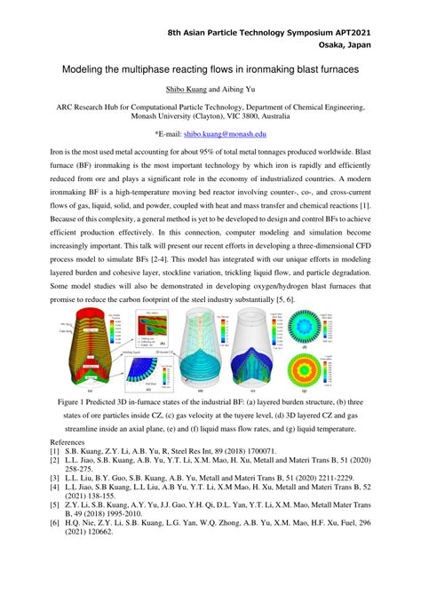 Pdf Modeling The Multiphase Reacting Flows In Ironmaking Blast Furnaces