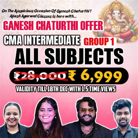 Akash Agarwal Classes Cma Inter Group 1 Combo Ganesh Chaturthi Offer