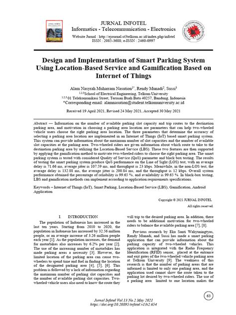 design and implementation of smart parking system pdf internet of