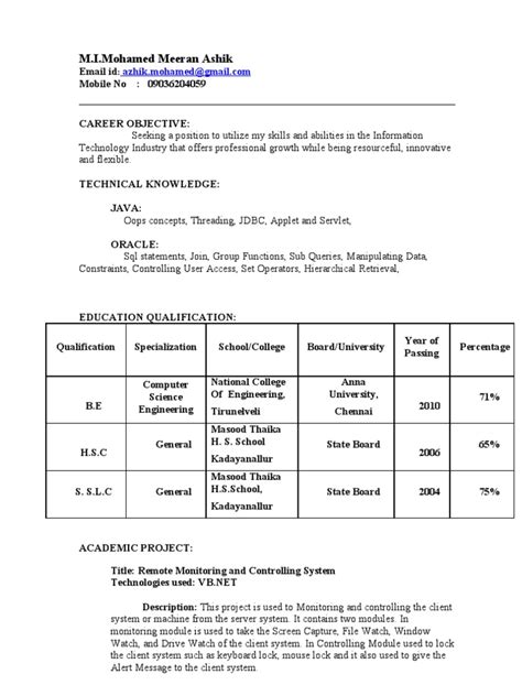 Ashik Resume Pdf Java Programming Language Client Computing