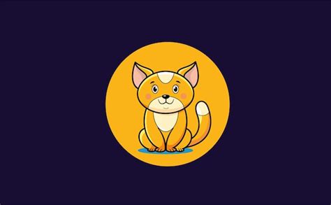 Premium Vector Cute Pussy Cat Sitting Vector Art Logo