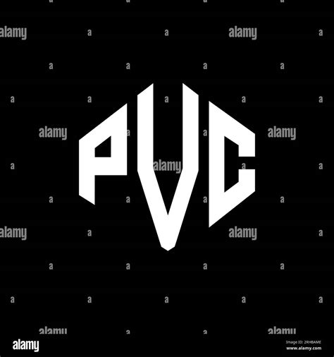 PVC Letter Logo Design With Polygon Shape PVC Polygon And Cube Shape Logo Design PVC Hexagon