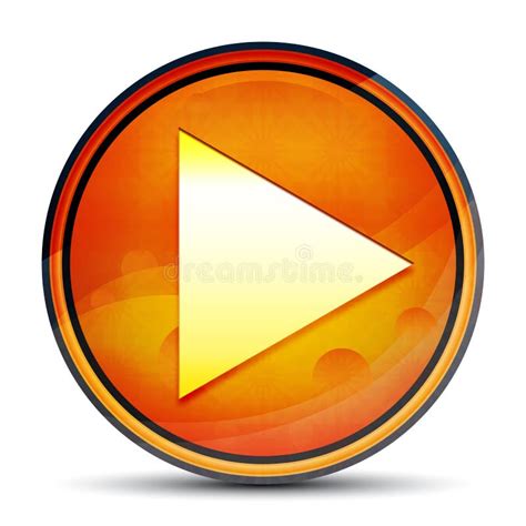 Play Icon Shiny Bright Orange Round Button Illustration Stock Illustration Illustration Of