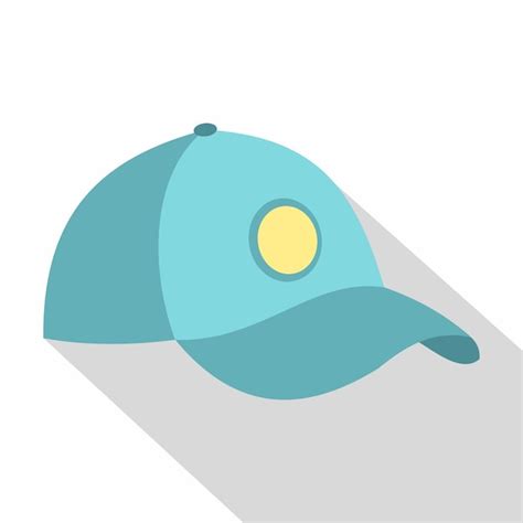 Premium Vector Blue Baseball Cap Icon Flat Illustration Of Blue