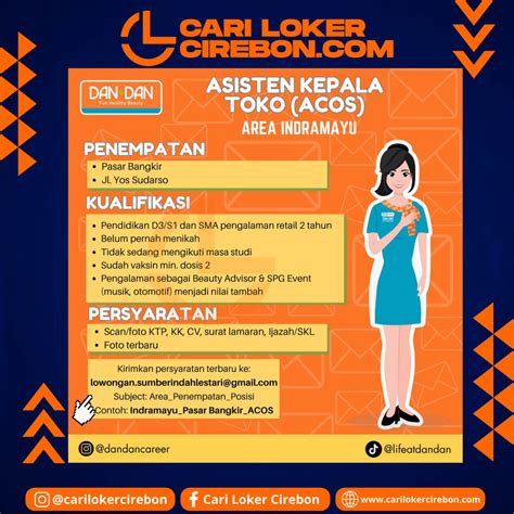 Lowongan Kerja Terbaru Untuk Posisi Store Crew Dan Asisten Kepala Toko Di Dandan April