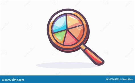 Detailed Analysis Using Magnifying Glass On Pie Chart Graph Stock
