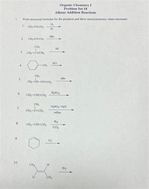 solved write structural formulas for the products and show