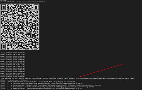 Qrtimeout Session Closed Most Likely The Page Has Been Closed · Issue 1944 · Open Wawa