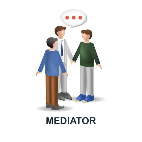 토론 컬렉션에서 중재자 아이콘 3d 그림 웹 디자인 템플릿 Infographics 등을 위한 크리에이티브 중재자 3d 아이콘