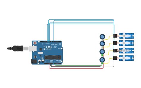 Circuit Design Servo Con Potenciometro Tinkercad