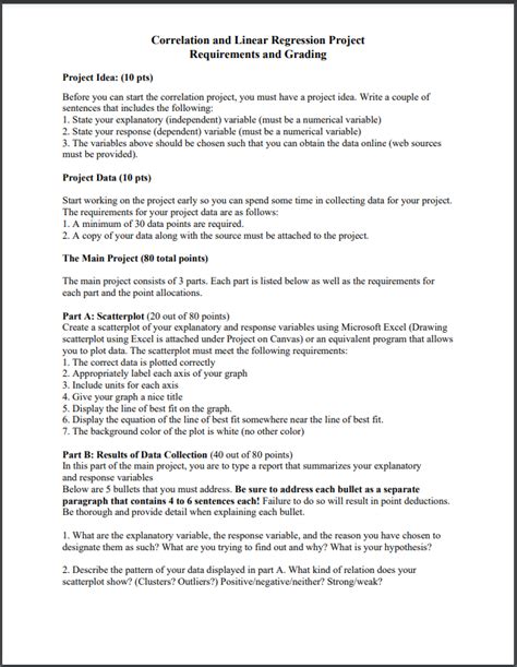 Solved Correlation And Linear Regression Projectrequirements