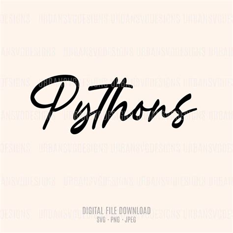 Pythons Svg Png Pythons Mascot Lettering Mascot Png School Team School Mascot Sports Mascot Team