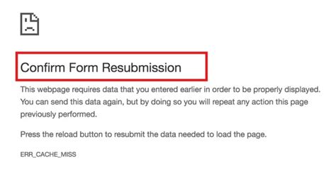 Confirm Form Resubmission Form Example Download