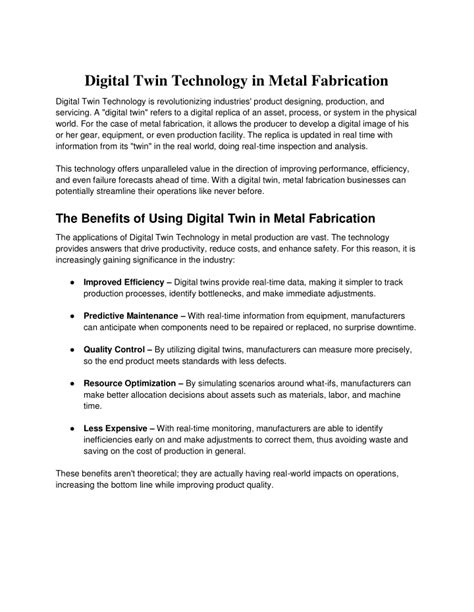 Ppt Digital Twin Technology In Metal Fabrication Powerpoint Presentation Id14161466