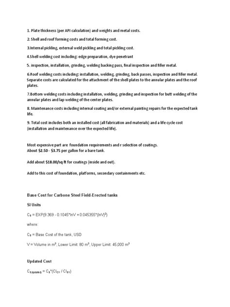 Cost Api 650 Vs Api 620 Pdf Welding Construction