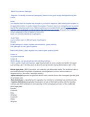 Lab Mk The Unknown Pathogen Objective To Identify An Unknown Pathogen S Based On The