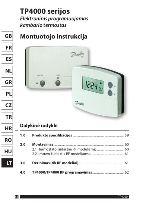 Danfoss Tp4000 Installation Guide