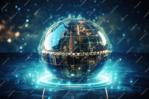 Premium Ai Image Global Network And Connection Technology Concept World Network With Nodes