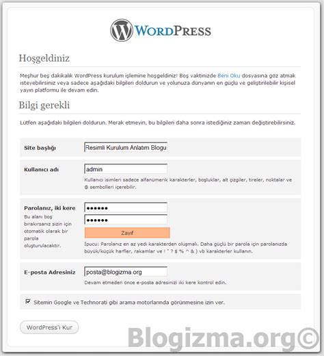 Wordpress Kurulumu Resimli Anlatım Blogizma
