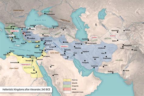 Map Hellenistic Kingdoms 240 Bce Thecollector