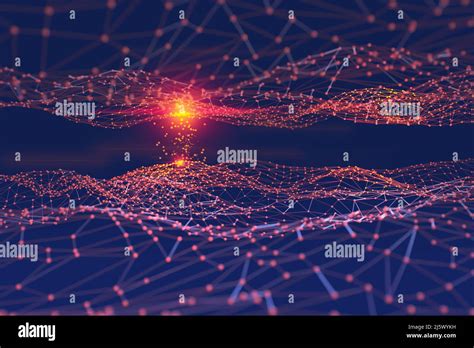 Artificial Digital Neural Network Blockchain Technology 3d