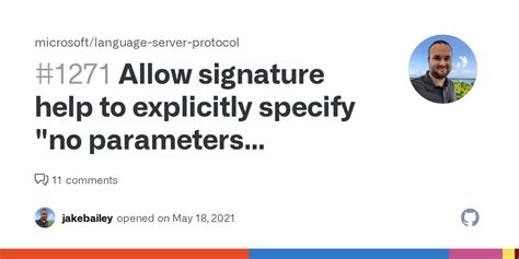 Allow Signature Help To Explicitly Specify No Parameters Highlighted · Issue 1271 · Microsoft