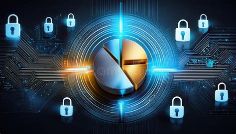 Visual Representation Of Cybersecurity Featuring A Split Disk And