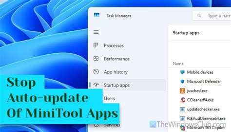 Prevent Minitool Apps From Start Up And Requesting Updates In Windows