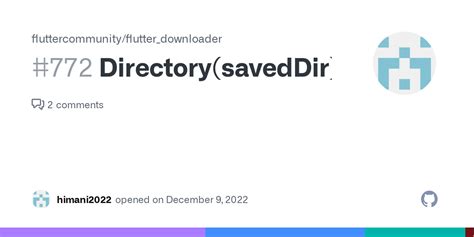 directory saveddir existssync · issue 772 · fluttercommunity flutter downloader · github