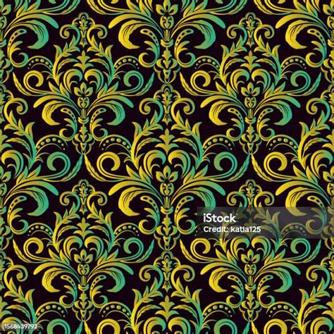 빅토리아 스타일의 벡터 매끄러운 테두리 매끄러운 오리엔탈 패턴 다마스크 클래식 패턴 0명에 대한 스톡 벡터 아트 및 기타 이미지