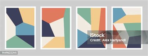 추상 포스터 다채로운 기하학적 모양의 집합입니다 프리미티브는 패권주의 스타일을 차단합니다 현대 벡터 일러스트 레이 션 추상적인에 대한 스톡 벡터 아트 및 기타 이미지