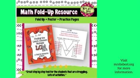Finding The Least Common Multiple LCM Pack By Mrs B S Best TPT
