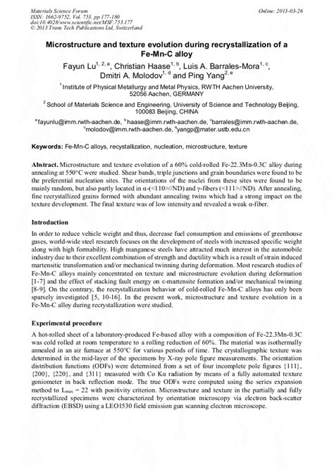 Microstructure And Texture Evolution During Recrystallization Of A Fe