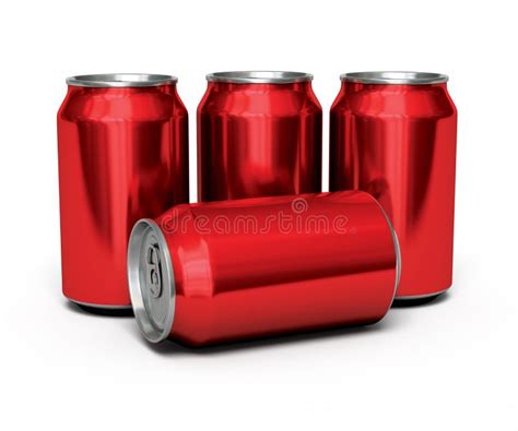 Latas De Las Bebidas Rojas Stock De Ilustración Ilustración De Latas